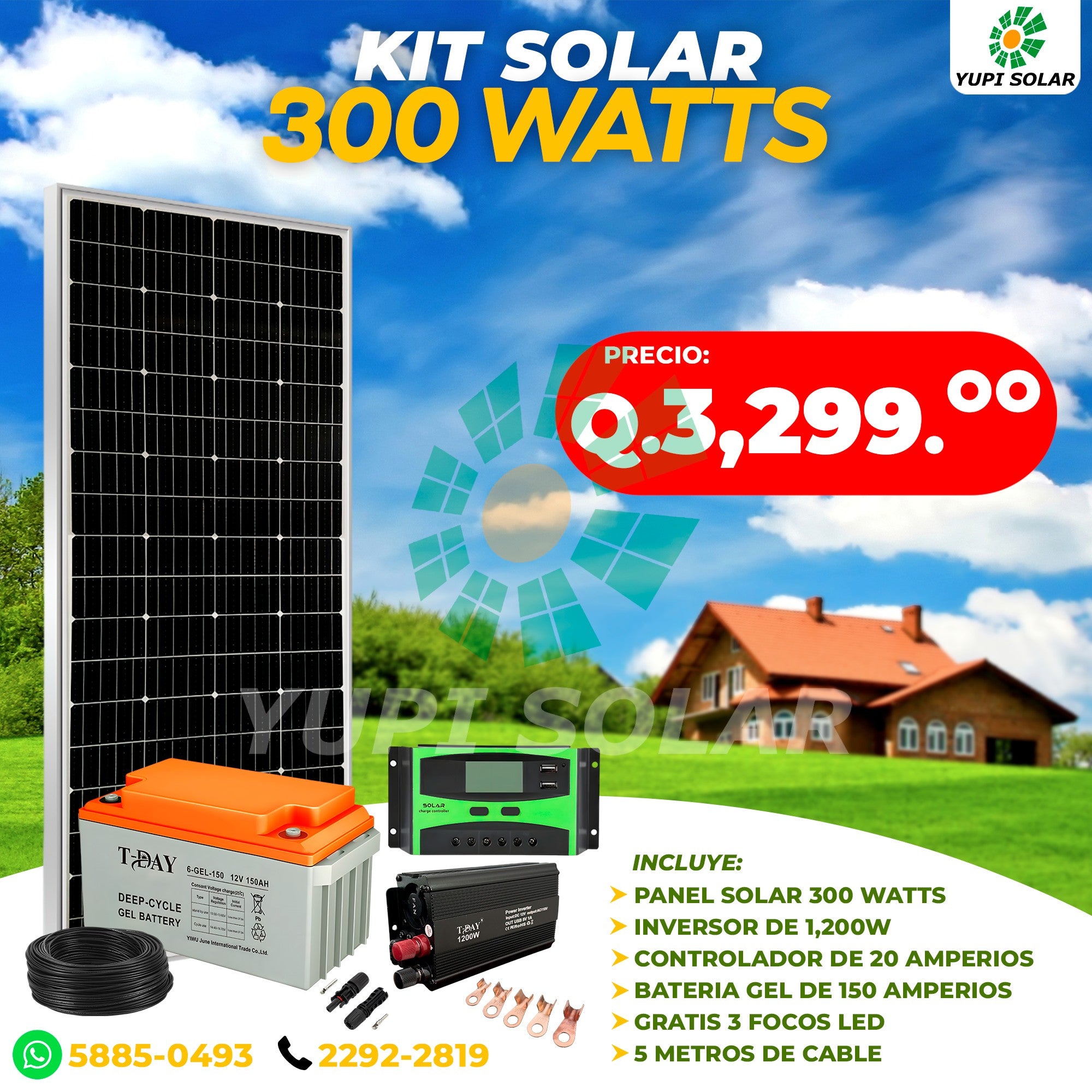 Kit solar 300 Watts – Yupi Solar