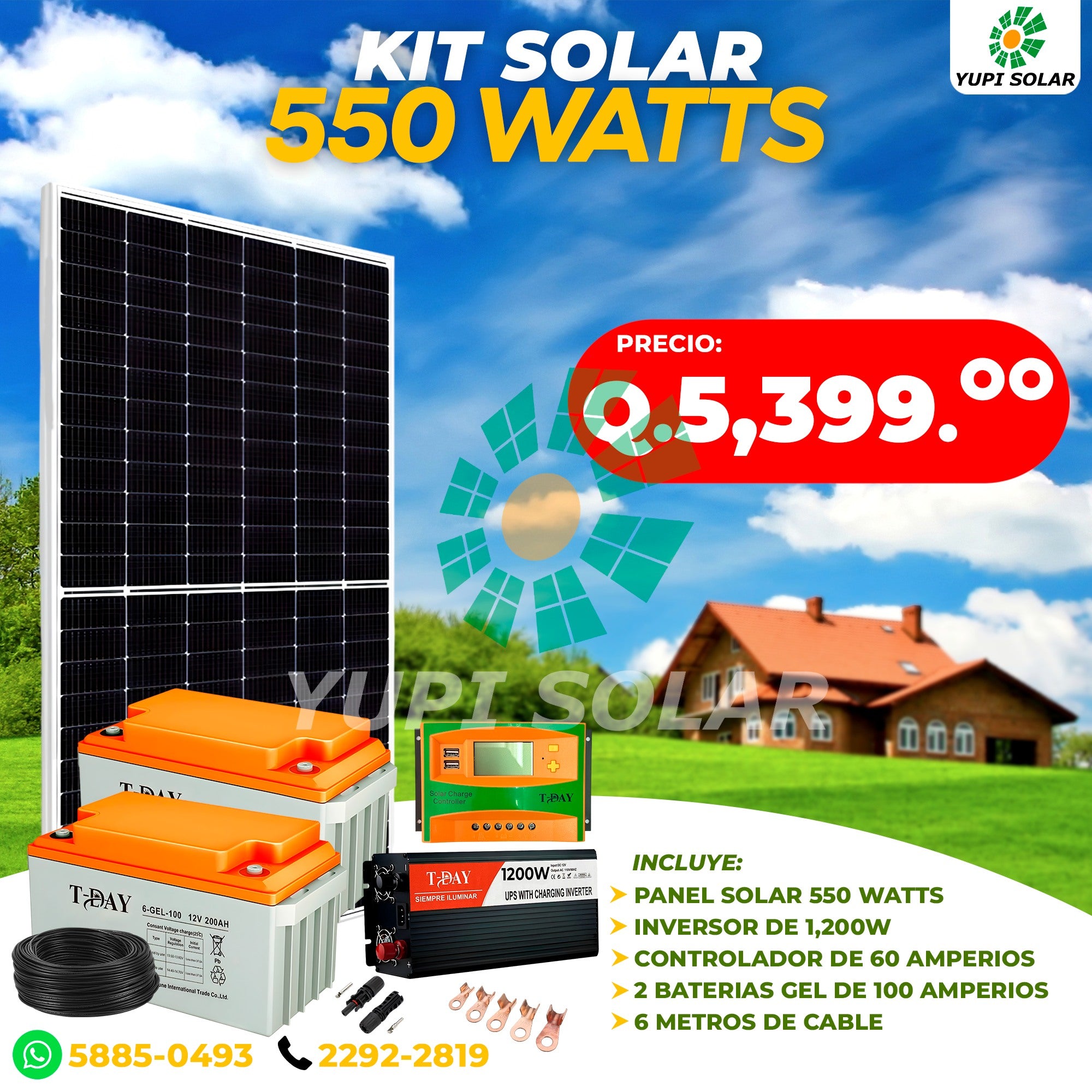 Kit solar 550 Watts – Yupi Solar