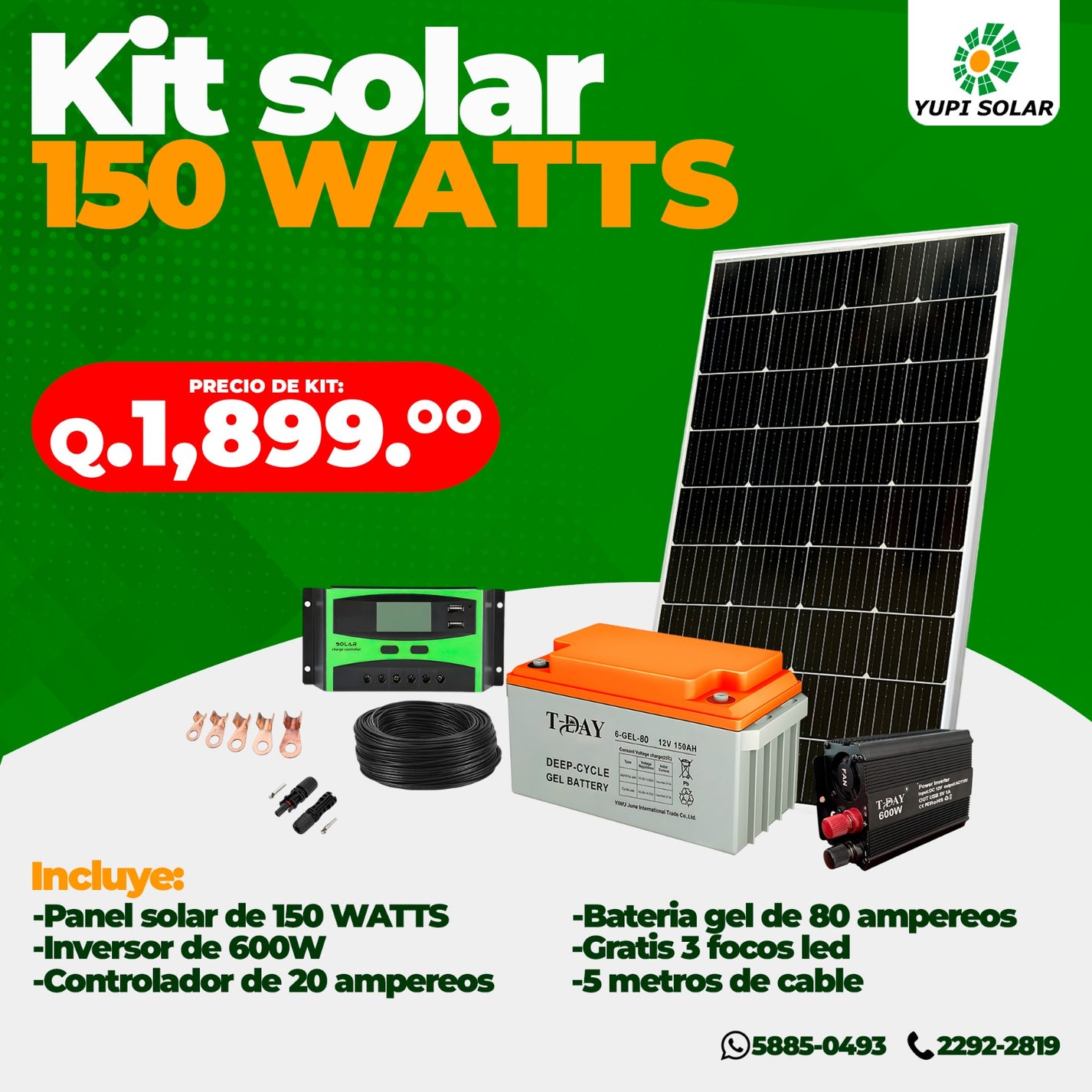 Kit solar de 150 watts – Yupi Solar