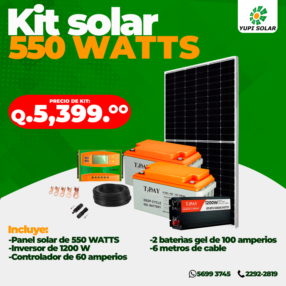 Kit solar 550 Watts – Yupi Solar
