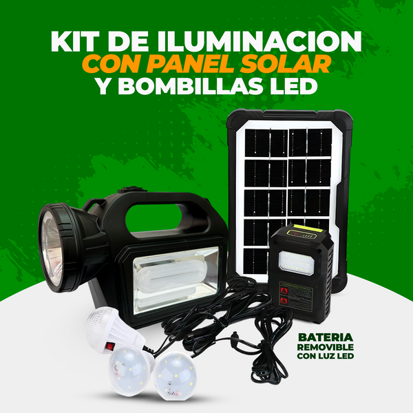 Kit de Iluminación con Panel Solar y Bombillas Led – Yupi Solar